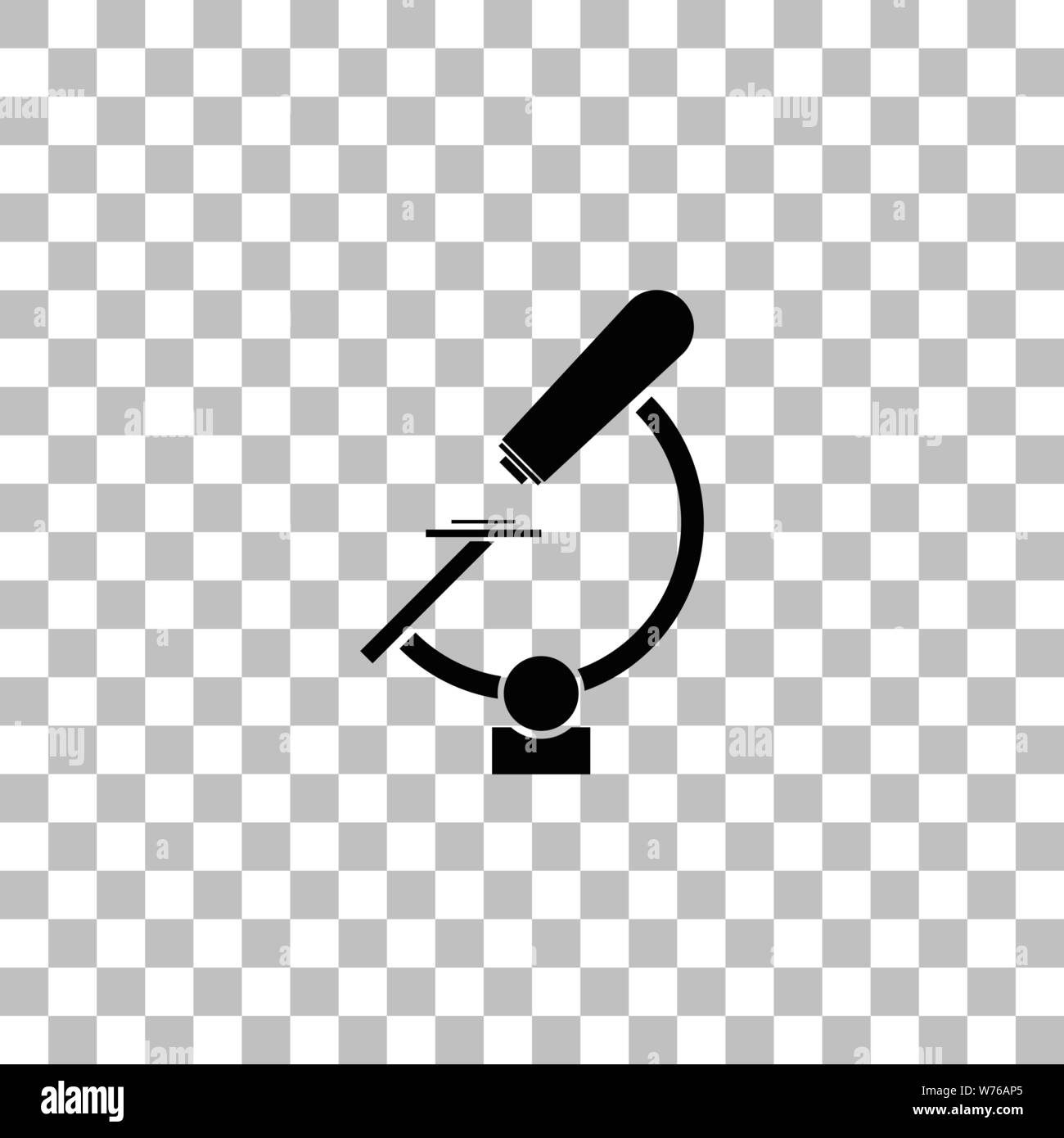 Microscope. Black flat icon on a transparent background. Pictogram for ...