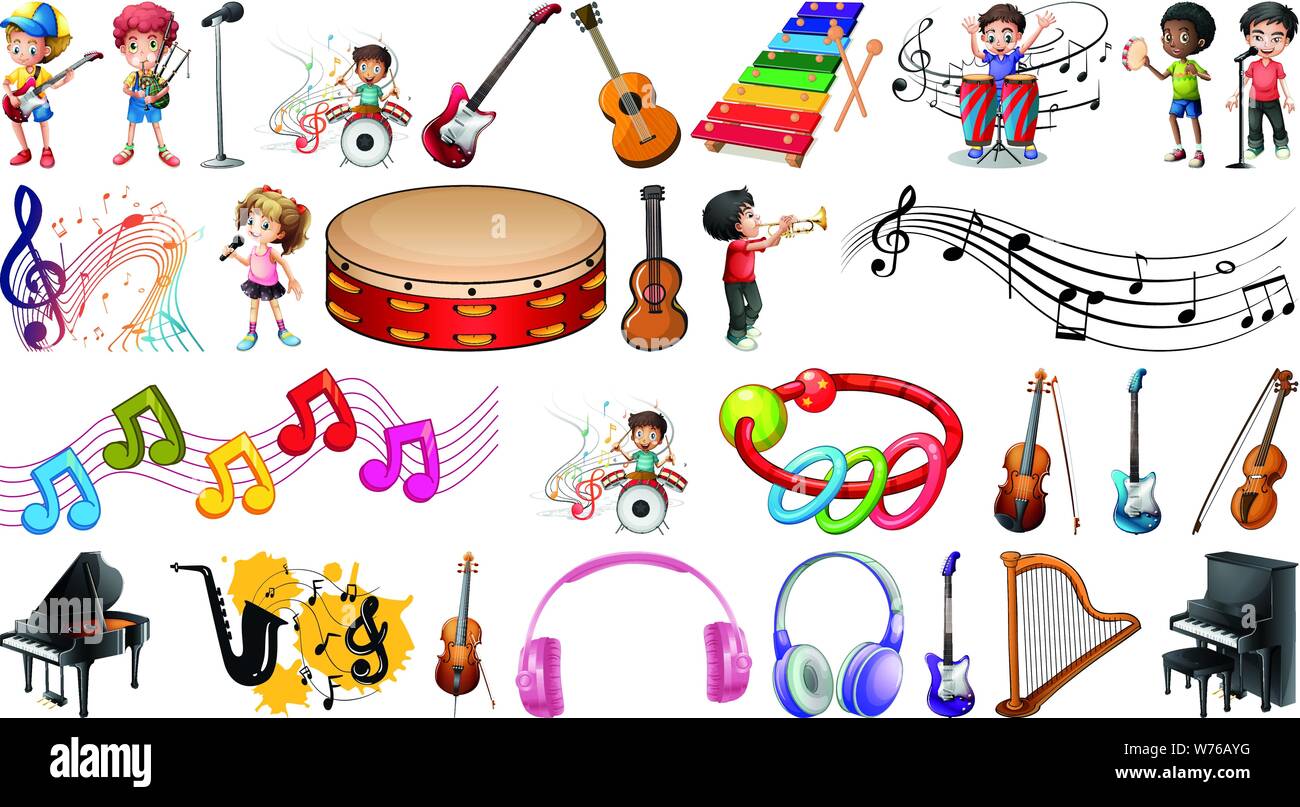 Set of musical objects illustration Stock Vector Image & Art - Alamy