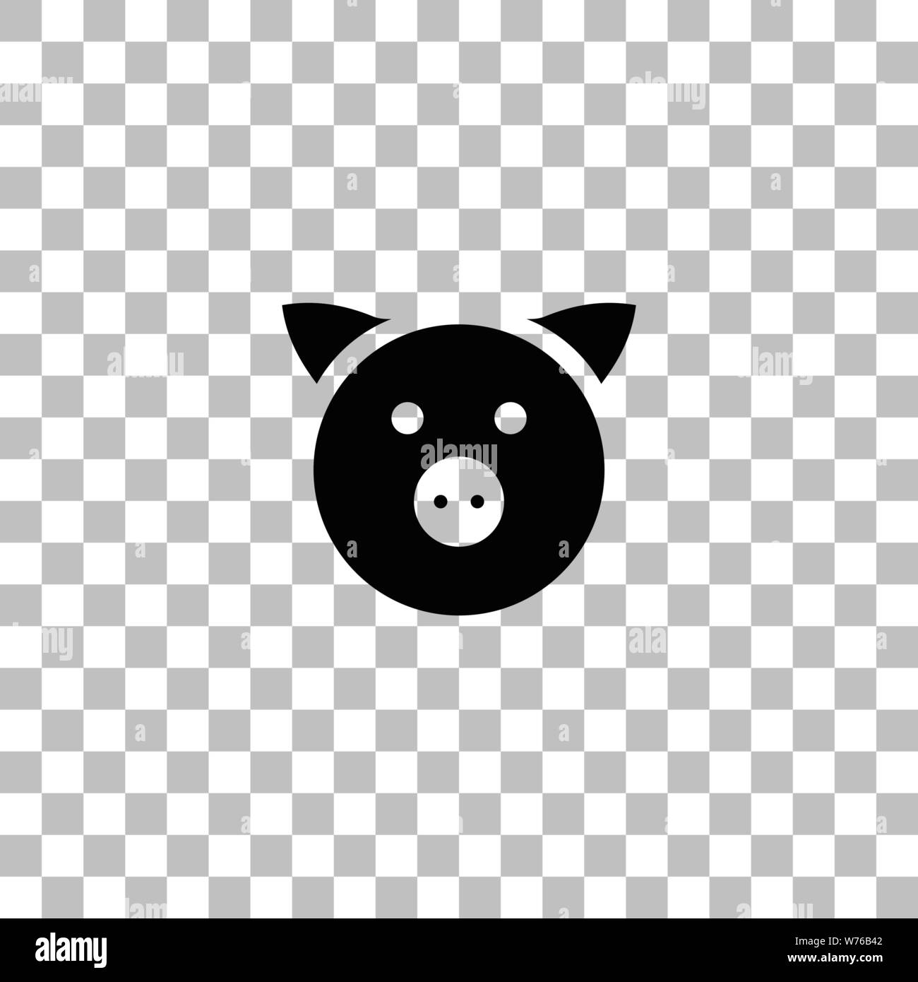 Pig. Black flat icon on a transparent background. Pictogram for your ...