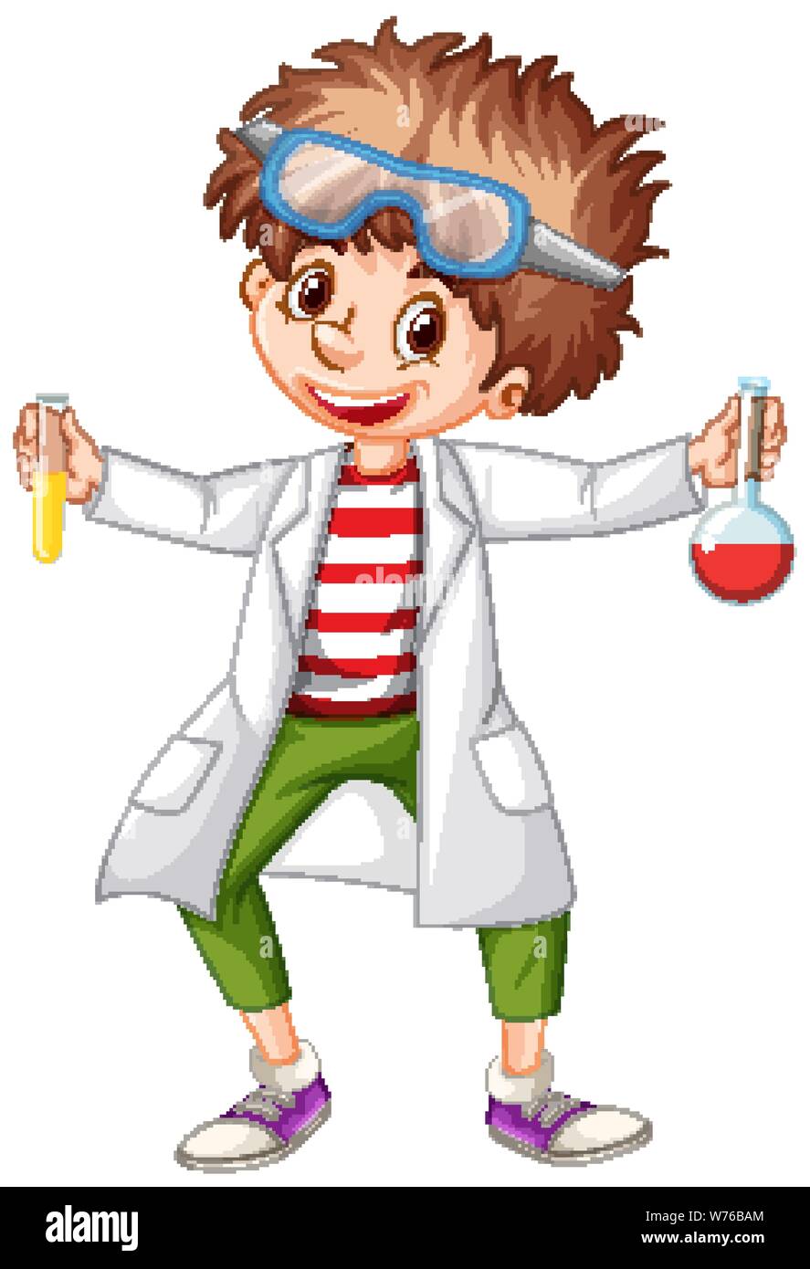 Scientist holding test tubes in hands illustration Stock Vector Image ...