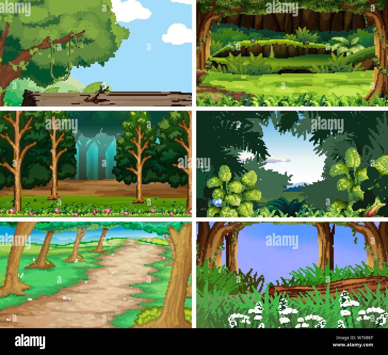 Empty, blank landscape nature scenes illustration Stock Vector Image ...