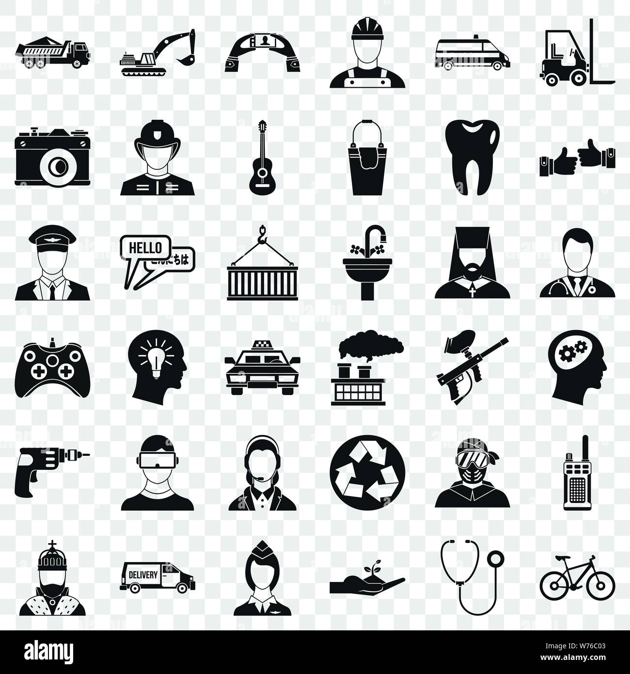 Factory icons set, simple style Stock Vector Image & Art - Alamy