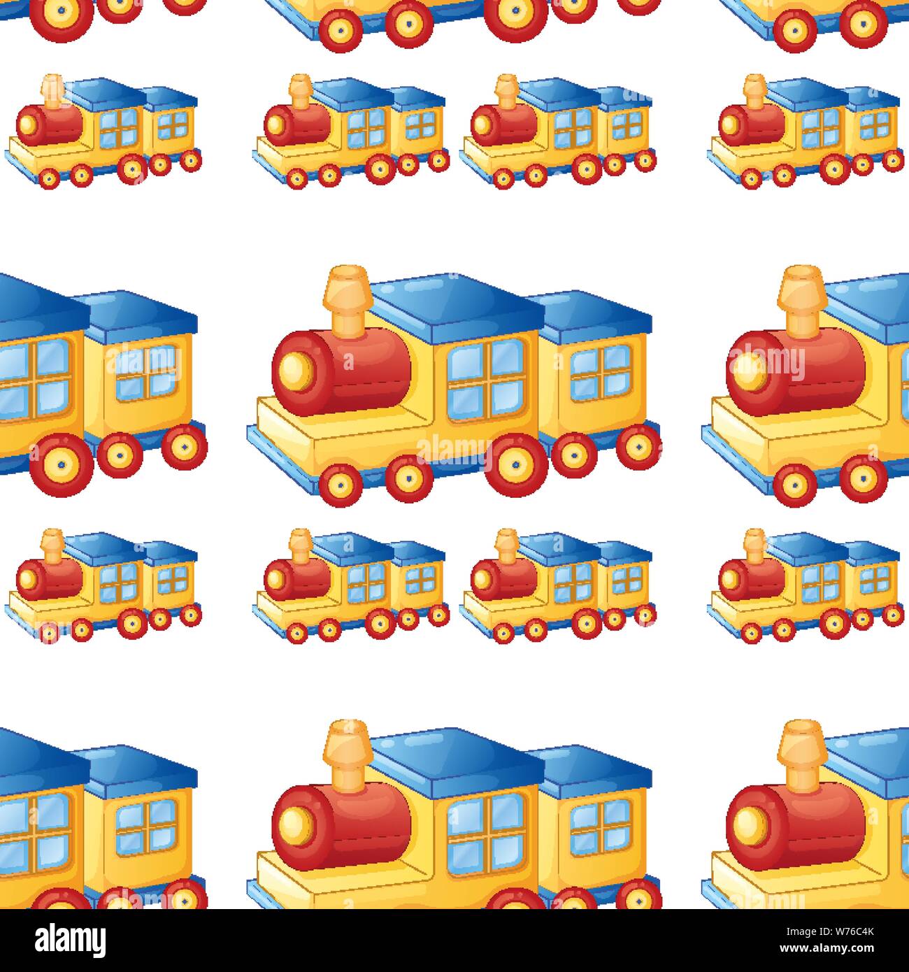Seamless pattern tile cartoon with toy train illustration Stock Vector ...