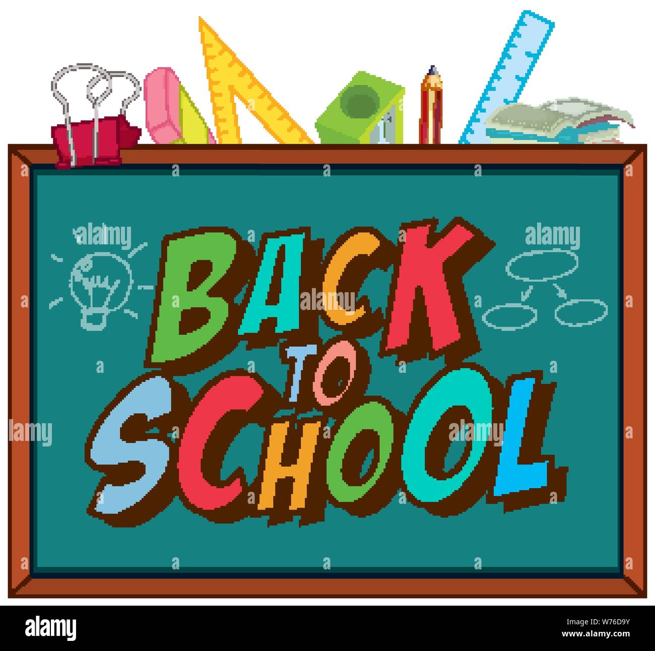 Back to school template with blackboard illustration Stock Vector Image ...
