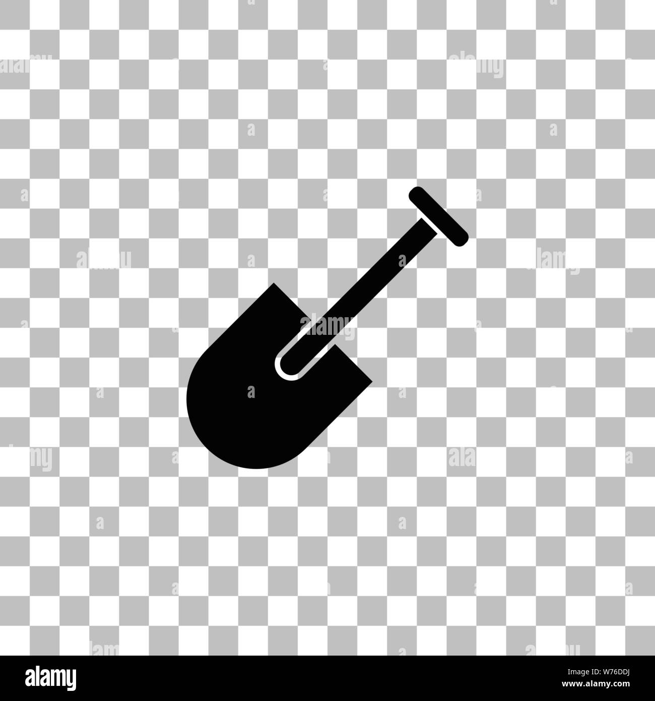 Mini Shovel. Black flat icon on a transparent background. Pictogram for ...