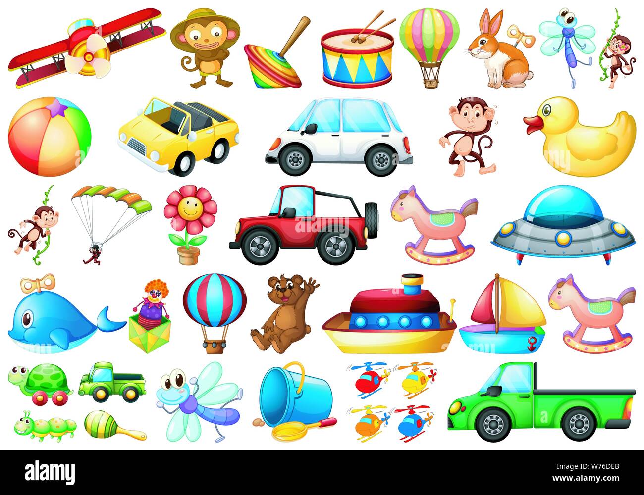 set of different toys illustration Stock Vector Image & Art - Alamy