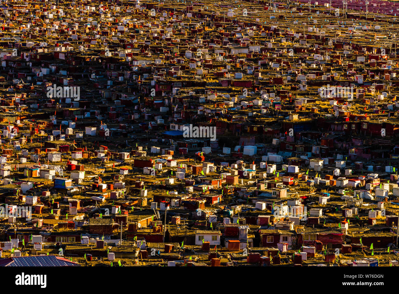 General view of the Yarchen Gar Monastery, known as the Yaqen Orgyan ...