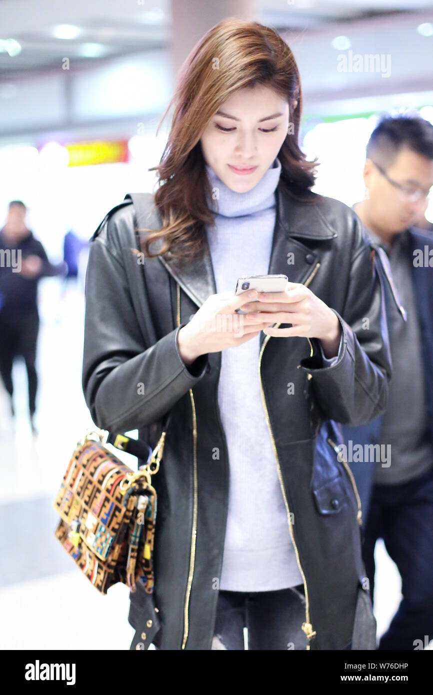 Chinese supermodel He Sui is pictured at the Beijing Capital ...