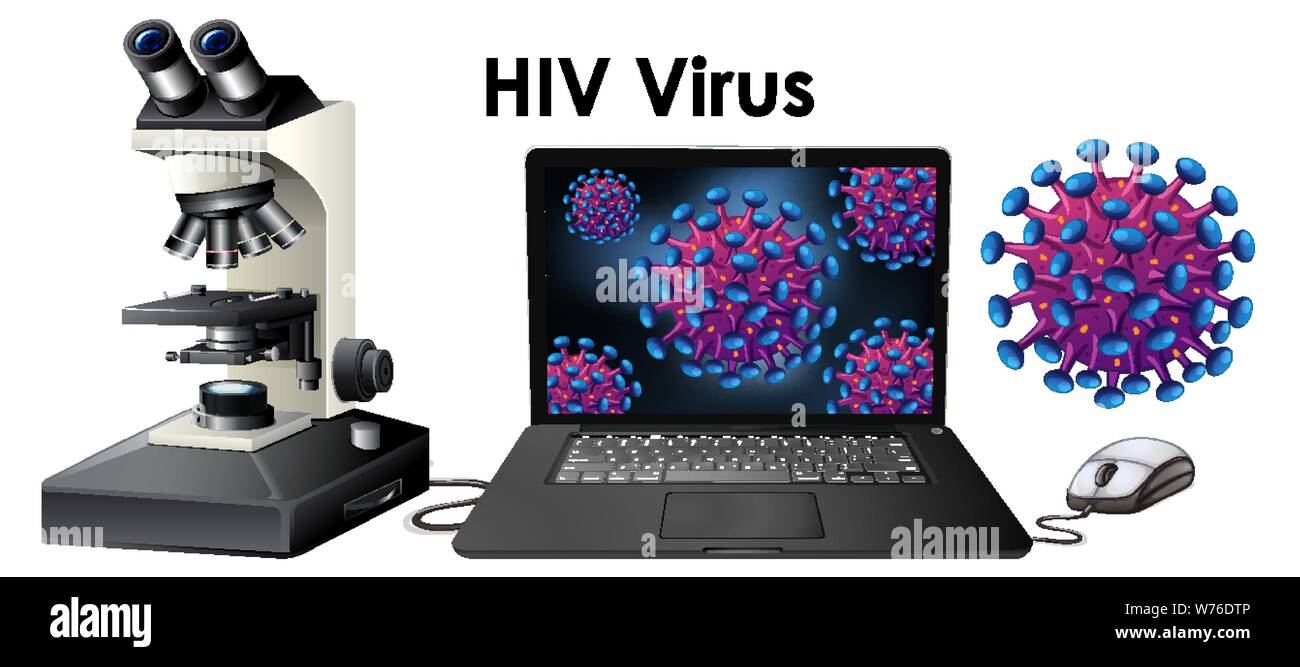 Close up isolated object of virus named HIV illustration Stock Vector ...
