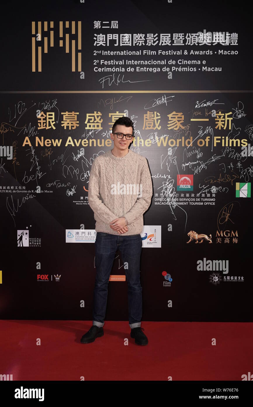 English actor Asa Butterfield poses as he arrives on the red carpet for ...