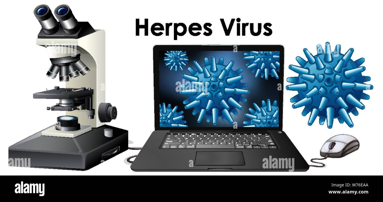 Close up isolated object of virus named Herpes virus illustration Stock ... Close up isolated object of virus named Herpes virus illustration Stock ...