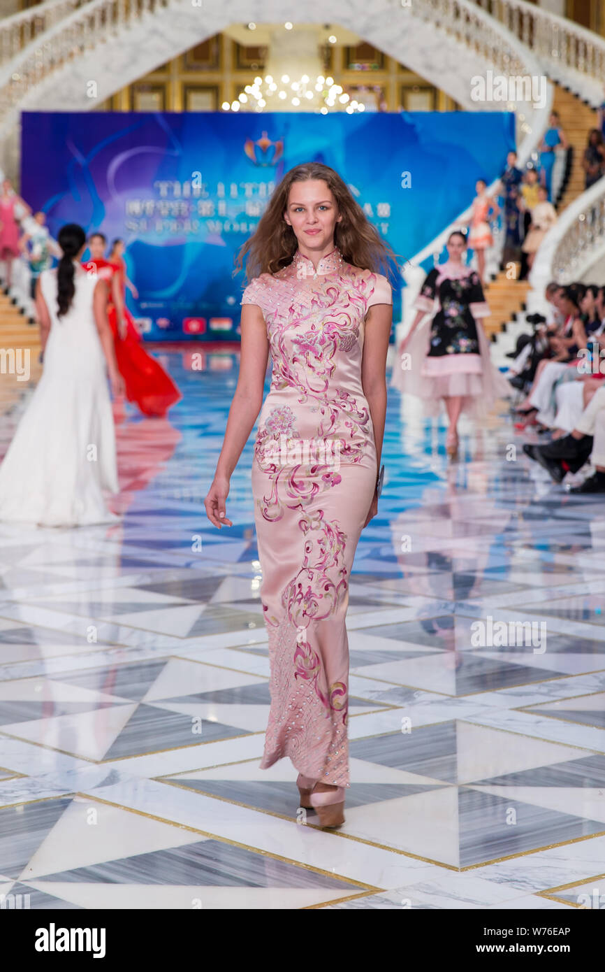 A contestant displays a creation during the 11th Asian Supermodel ...