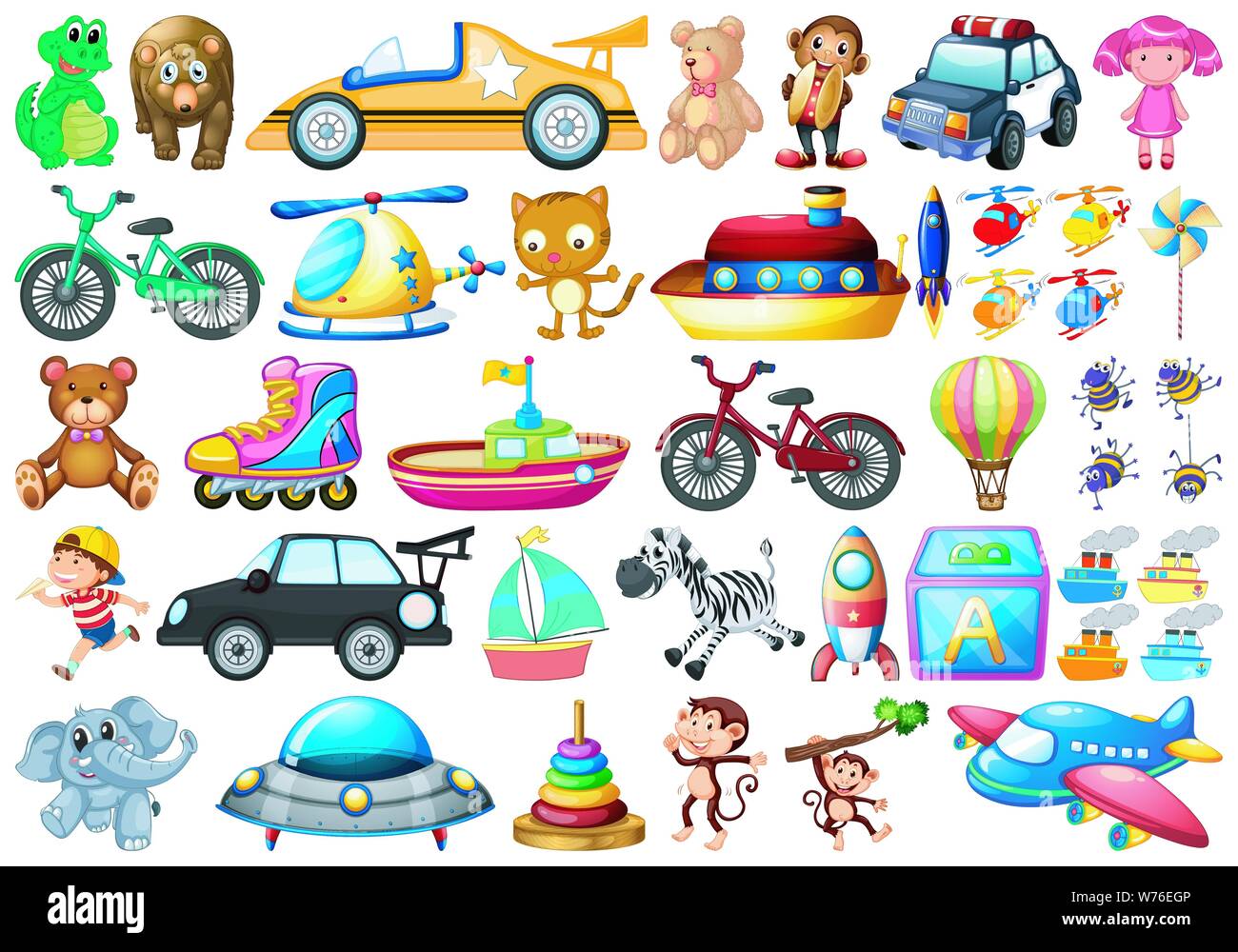 set of different toys illustration Stock Vector Image & Art - Alamy
