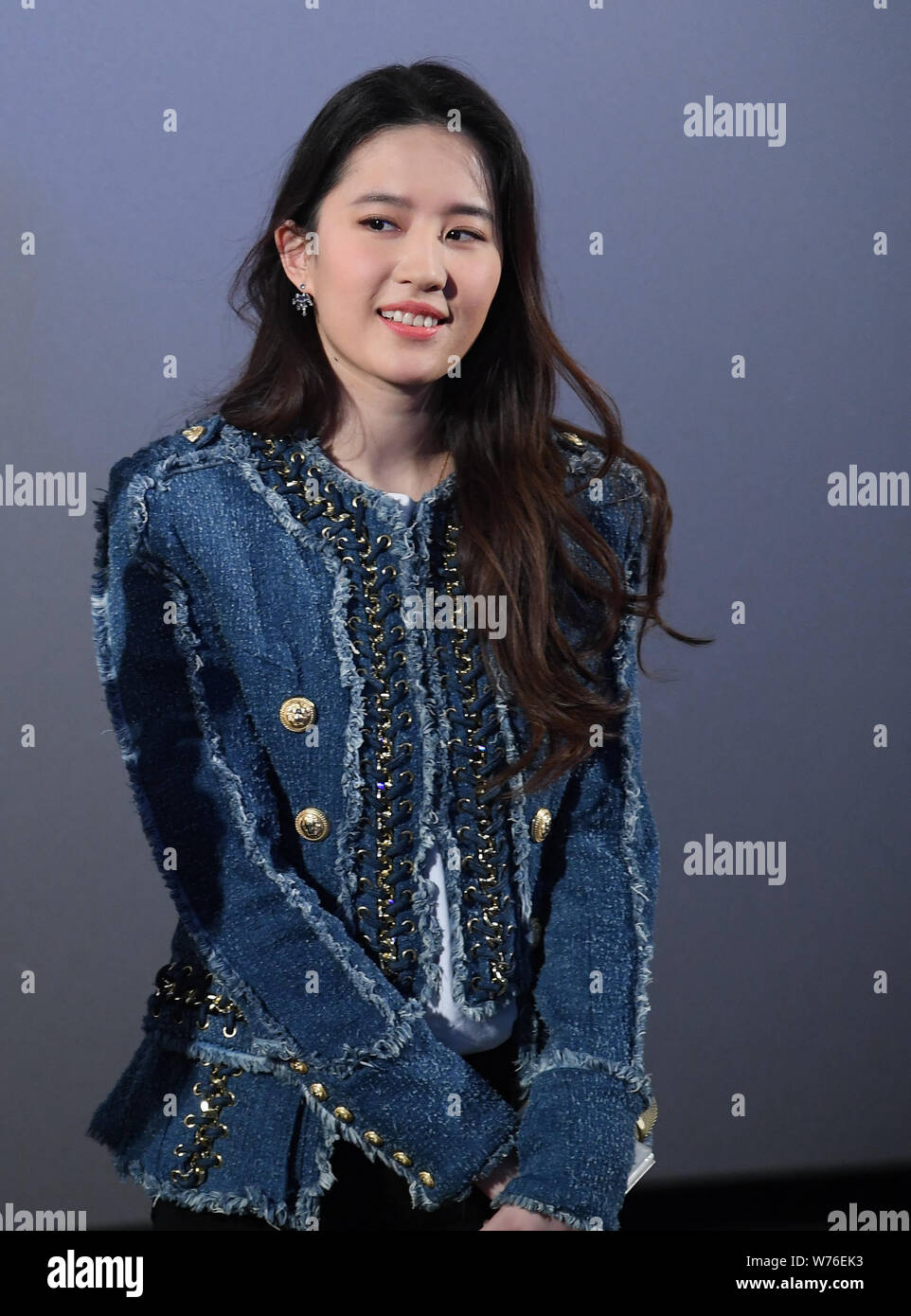 Chinese actress Liu Yifei attends a promotional event for her movie ...