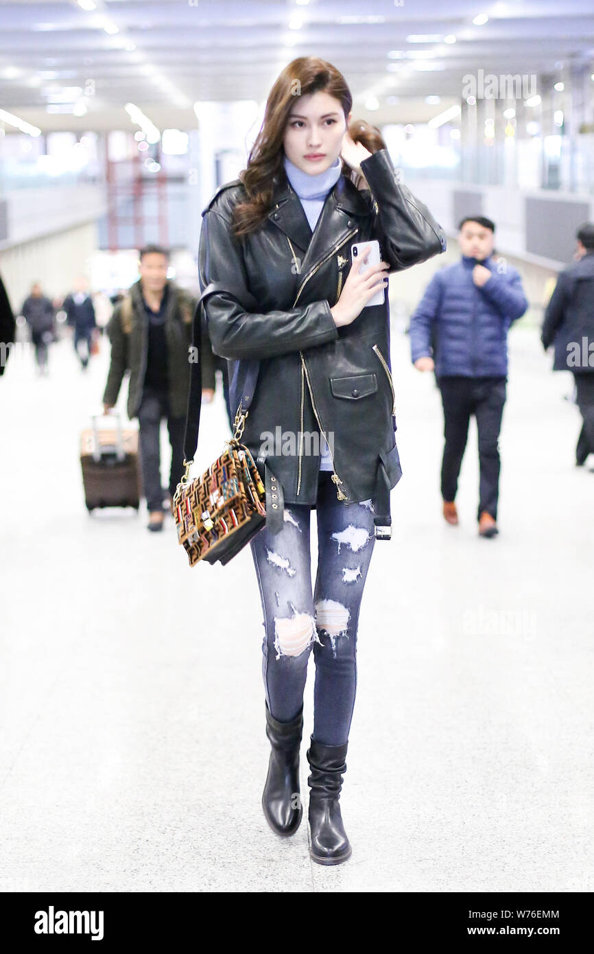 Chinese supermodel He Sui is pictured at the Beijing Capital ...