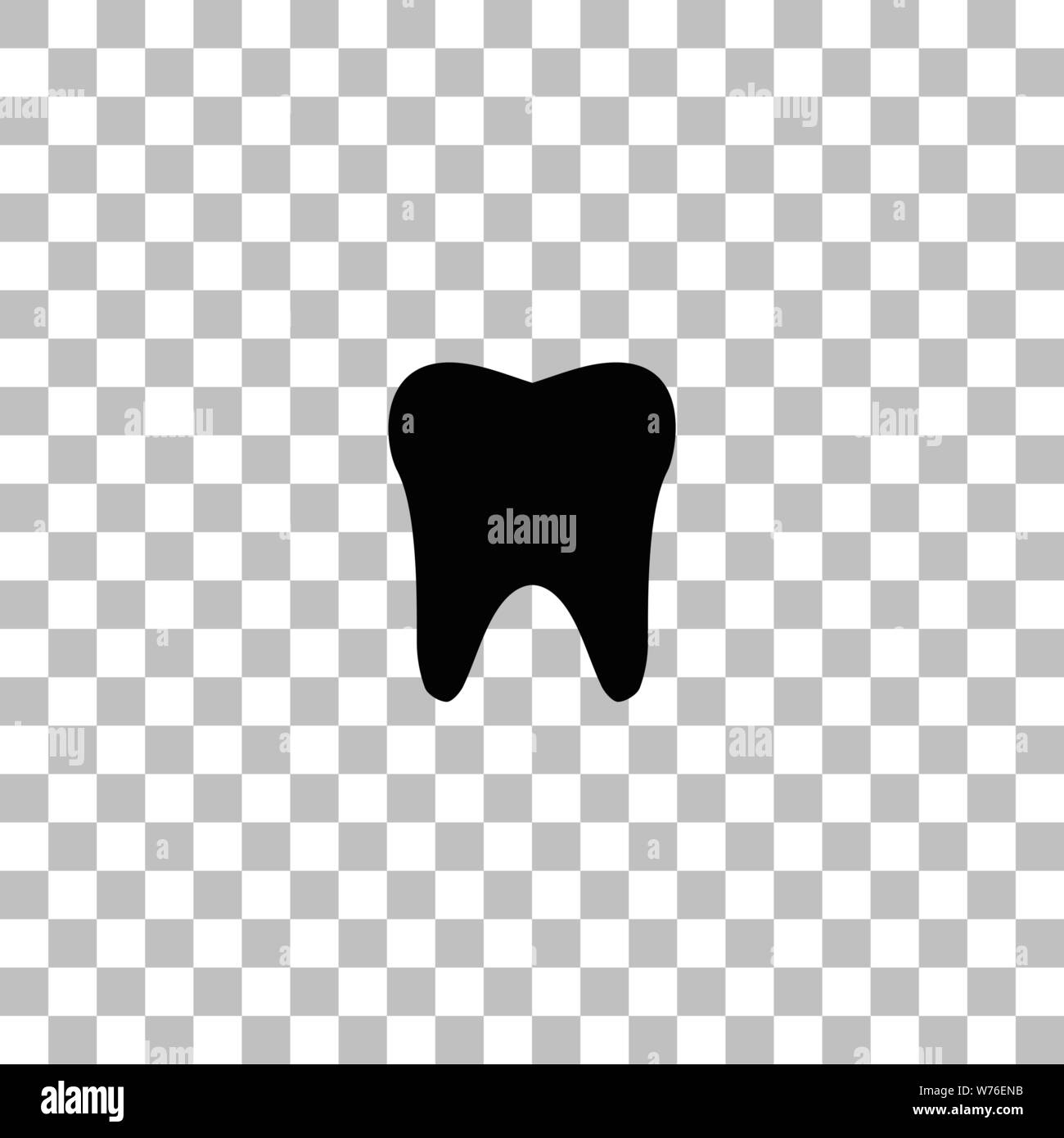 Tooth. Black flat icon on a transparent background. Pictogram for your ...