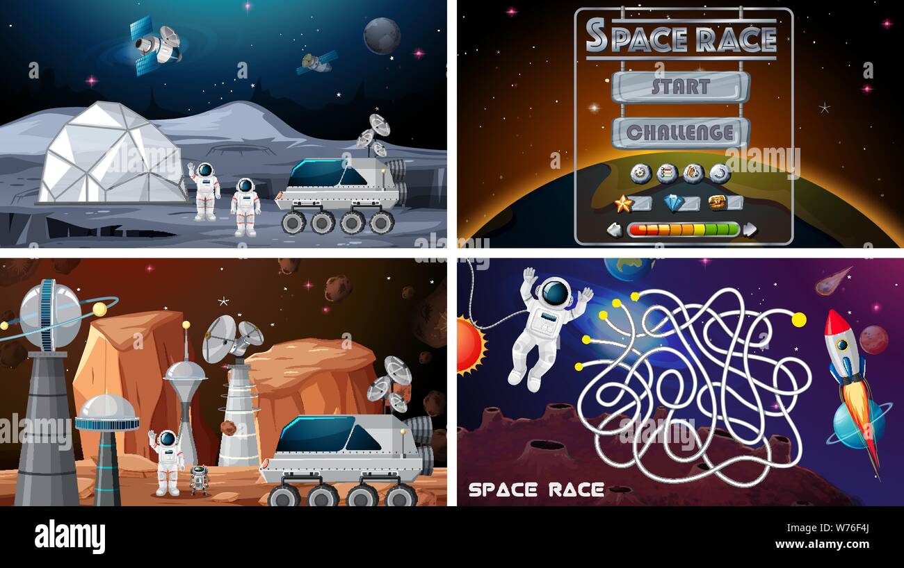 Set of space games illustration Stock Vector Image & Art - Alamy