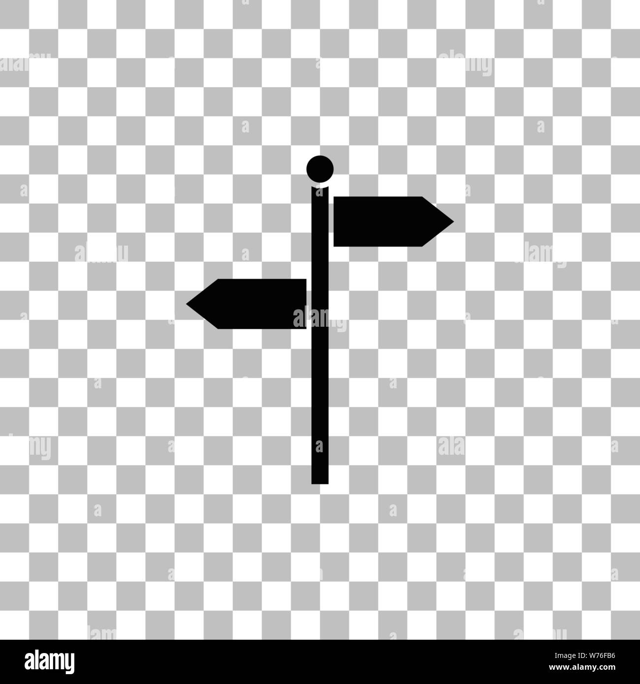 Signpost. Black flat icon on a transparent background. Pictogram for ...