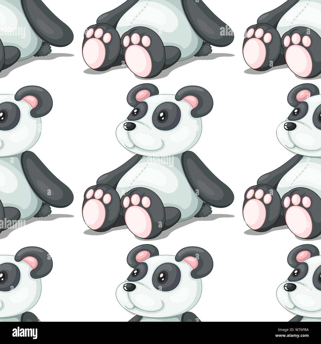 Seamless pattern tile cartoon with toy panda illustration Stock Vector ...