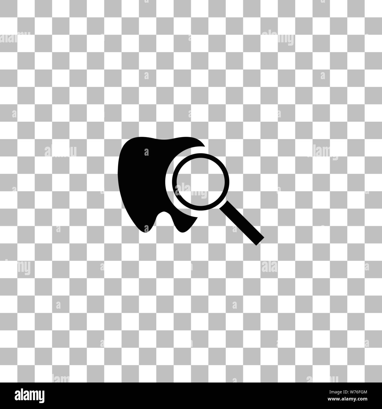 Bacteria on Tooth. Black flat icon on a transparent background ...
