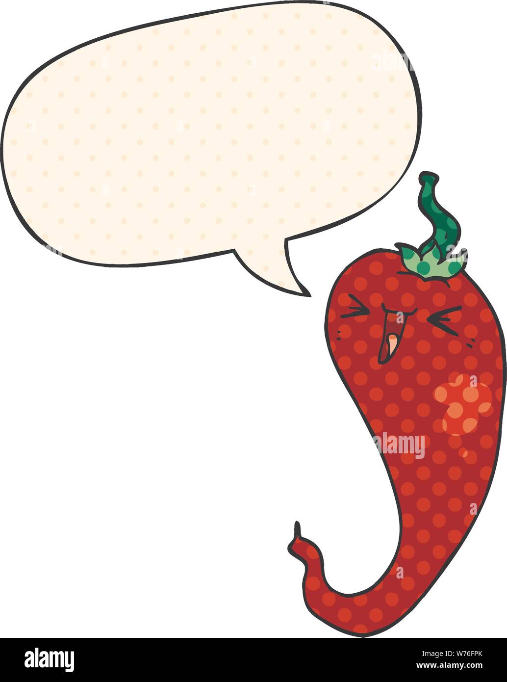 cartoon hot chili pepper with speech bubble in comic book style Stock ...