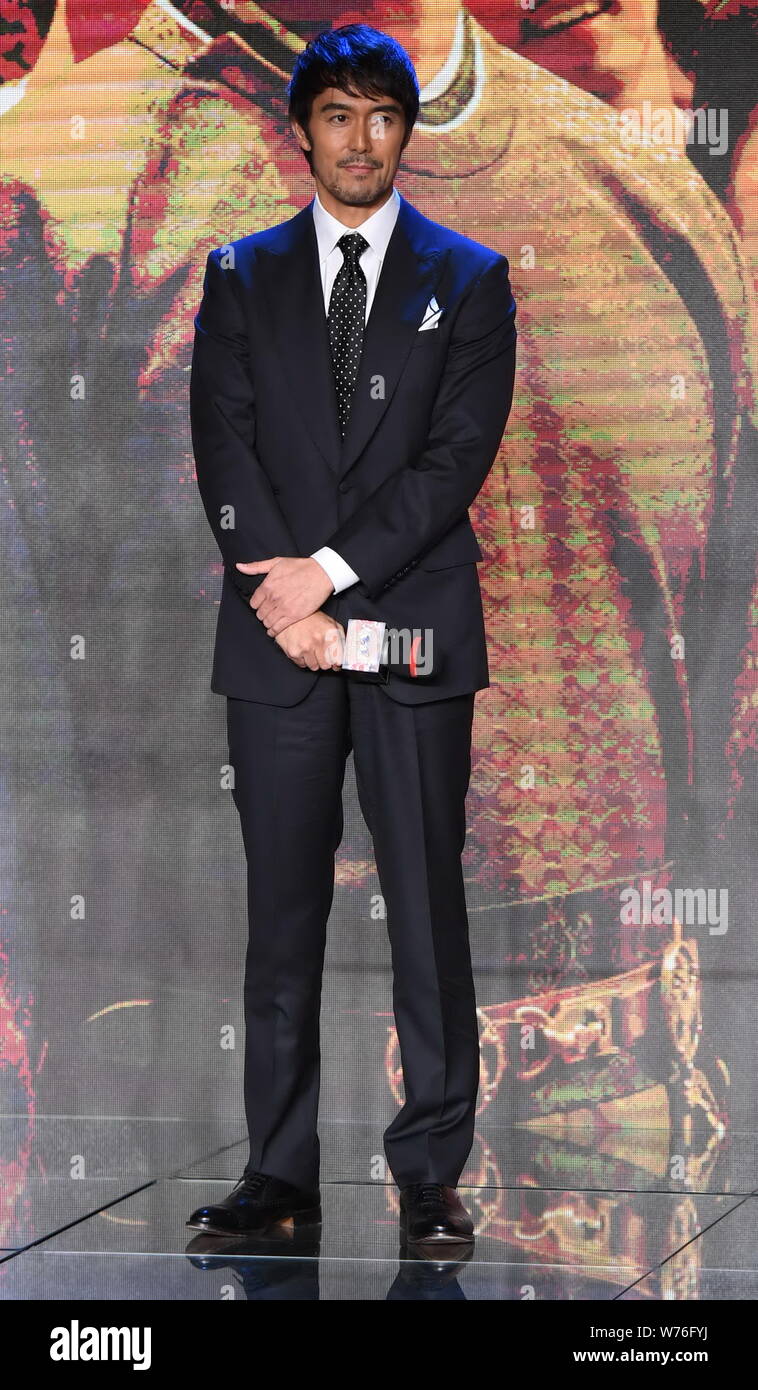 Japanese actor Hiroshi Abe attends a press conference for the premiere ...