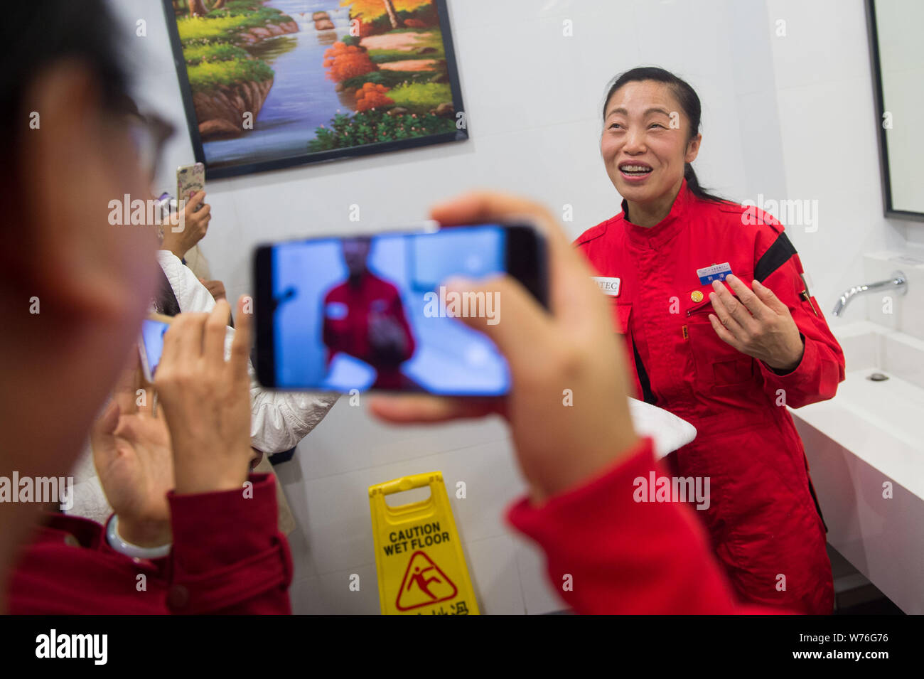 Japanese cleaning worker Haruko Niitsu shares her work experience in a ...