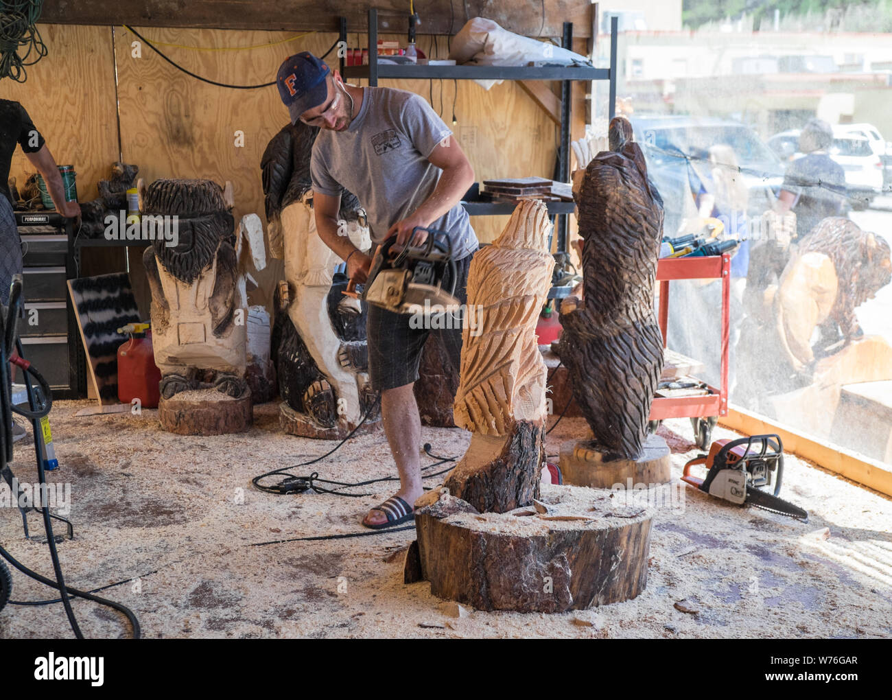Woodcarver at Work Stock Photo - Alamy