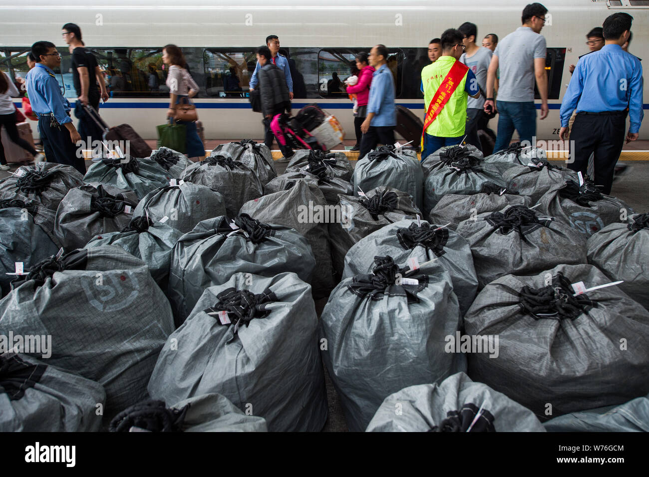 Chinese employees of China Railway Express (CRE) move massive number of ...