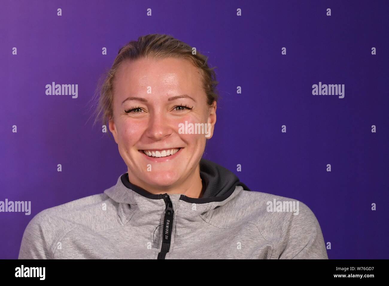 Swedish swimmer Sarah Sjostrom attends a press conference for the FINA ...