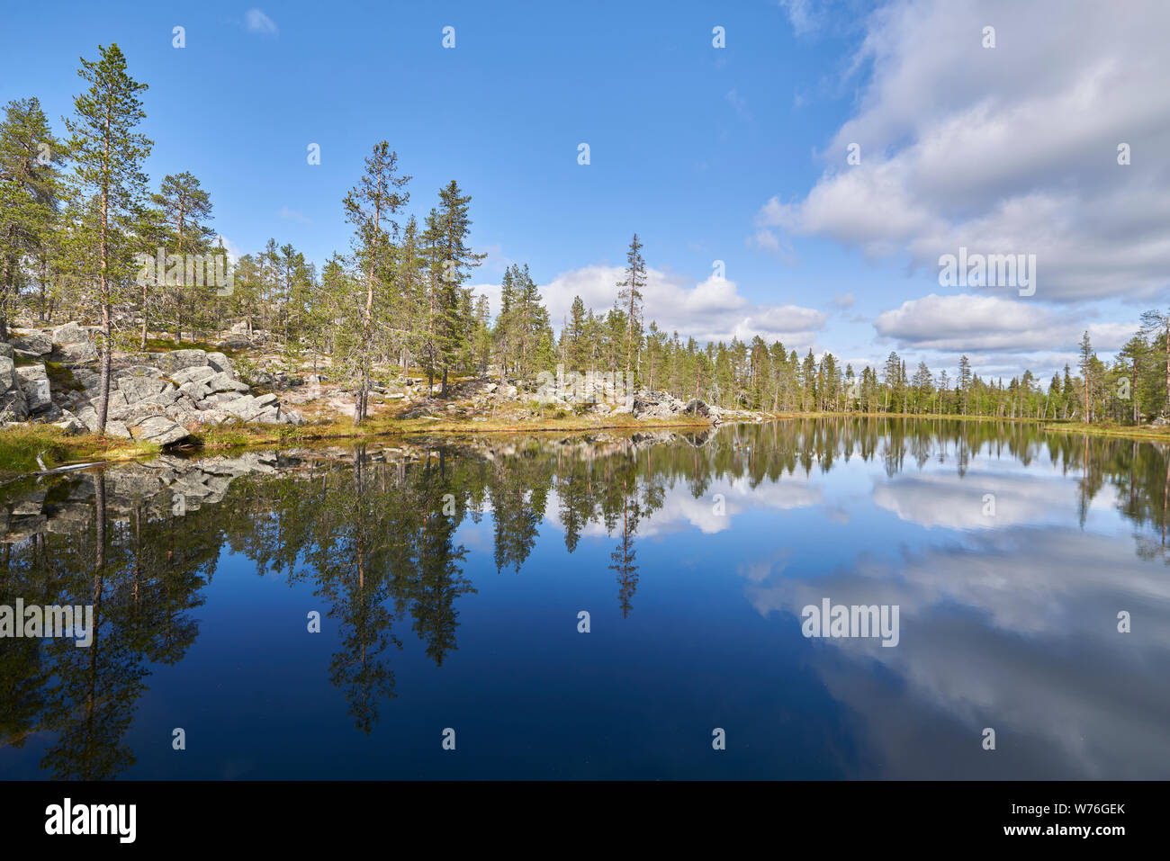 Lake in Kittilä, Lapland, Finland Stock Photo - Alamy