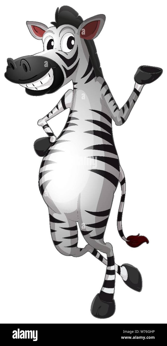 Happy zebra on white background illustration Stock Vector Image & Art ...
