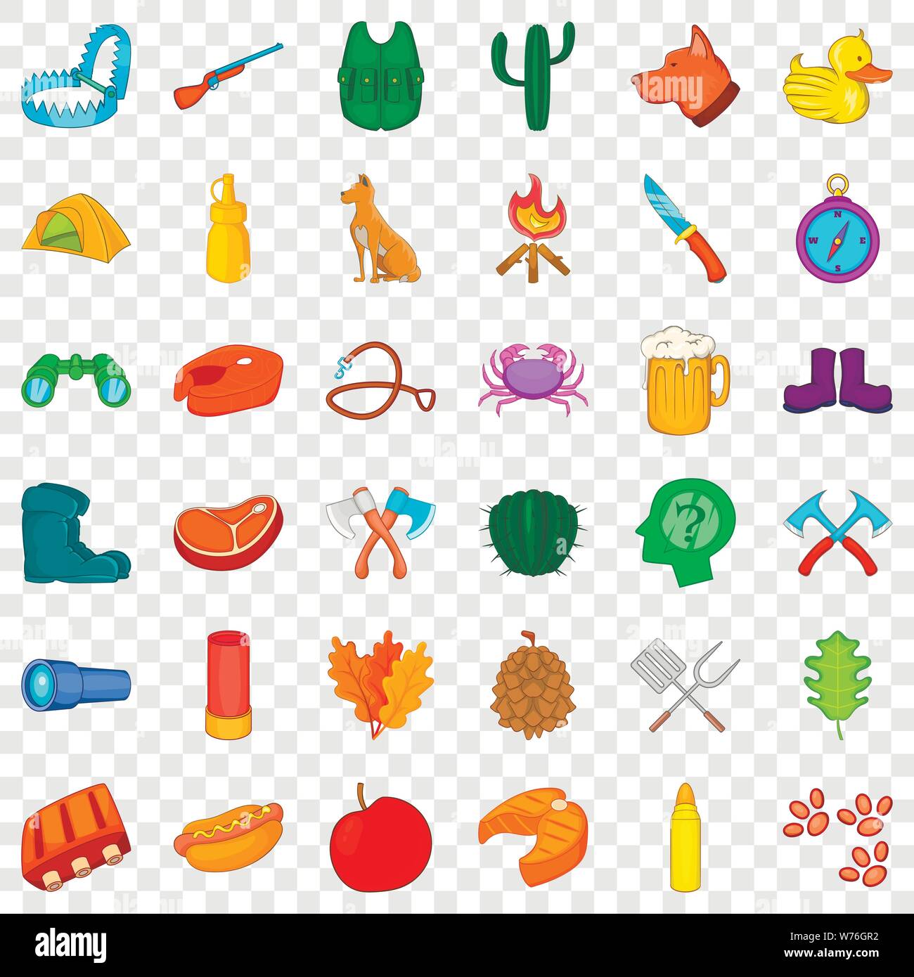 Hunter icons set, cartoon style Stock Vector Image & Art - Alamy