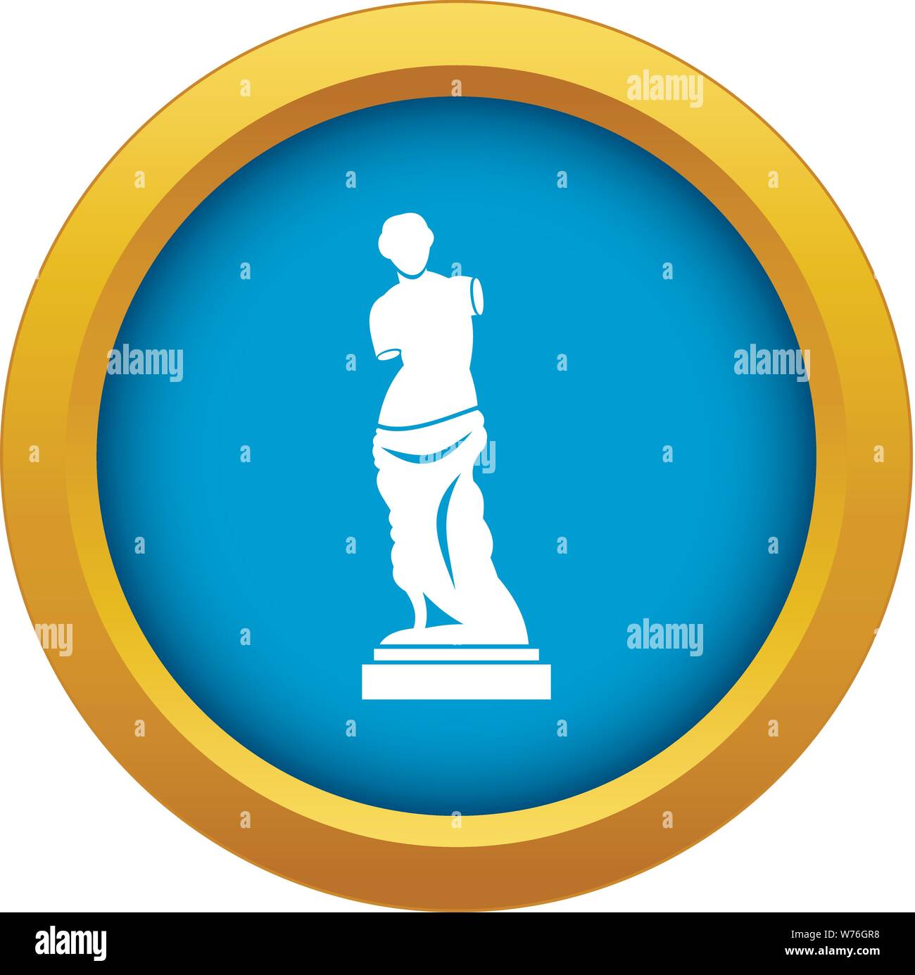Ancient statue icon blue vector isolated Stock Vector Image & Art - Alamy
