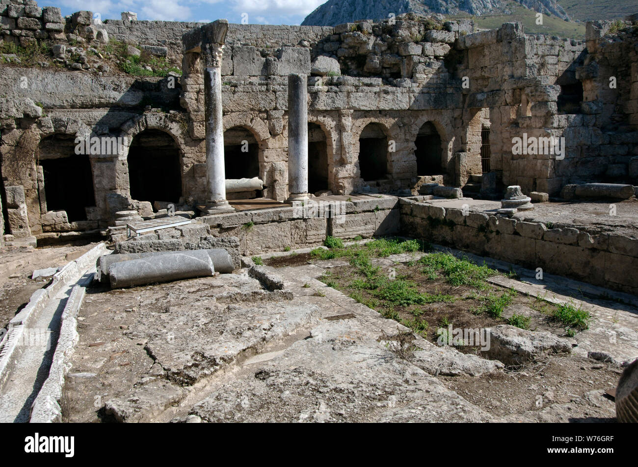 Archaeological site with pirene fountain hi-res stock photography and ...