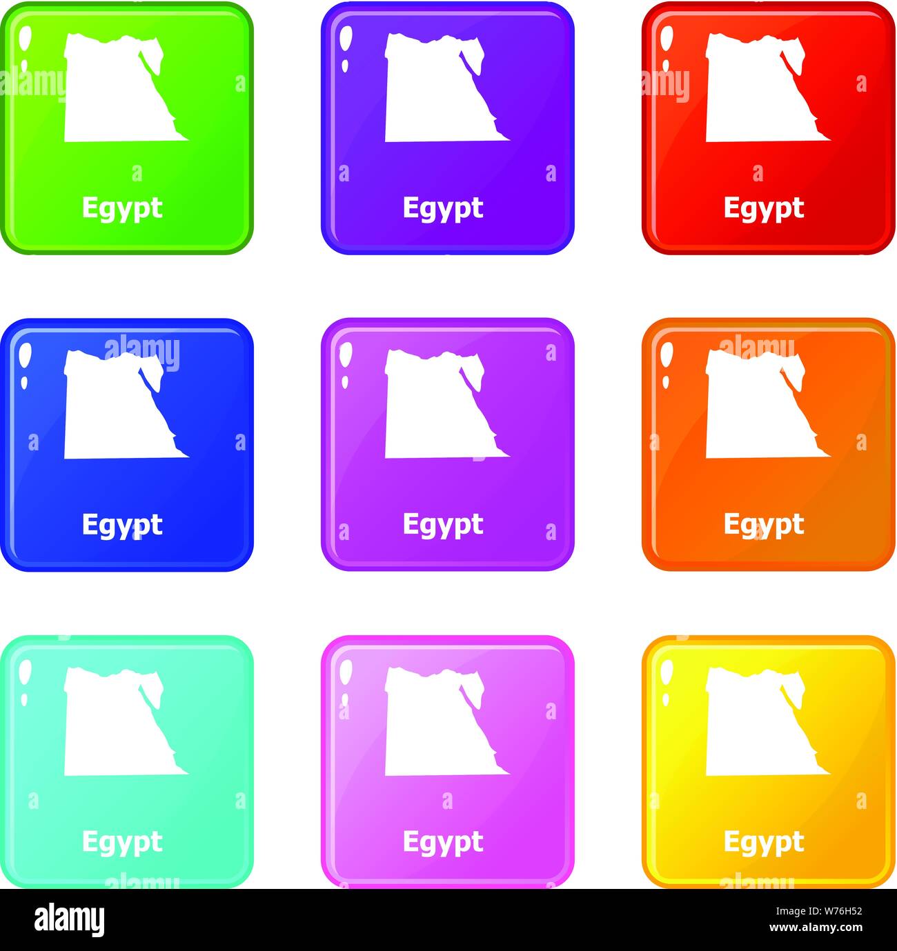 Egypt map icons set 9 color collection Stock Vector Image & Art - Alamy