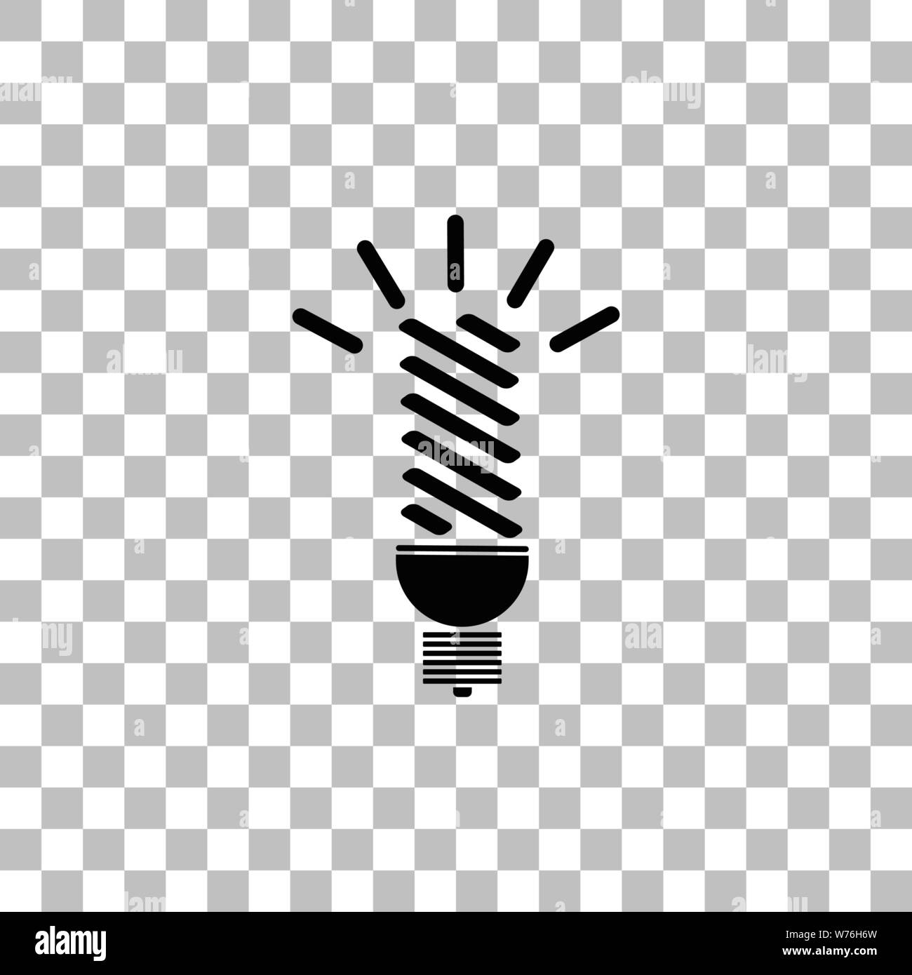 Bulb. Black flat icon on a transparent background. Pictogram for your ...