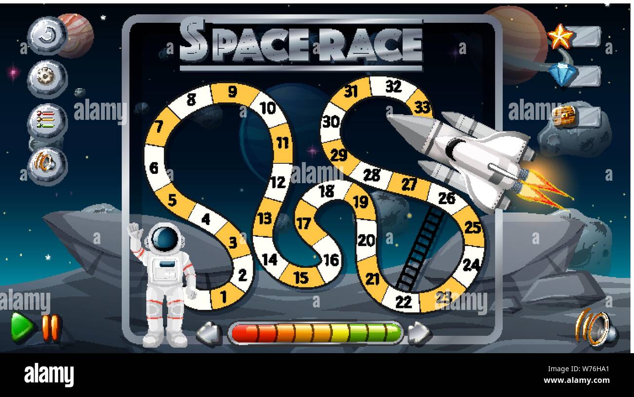Space race board game illustration Stock Vector Image & Art - Alamy