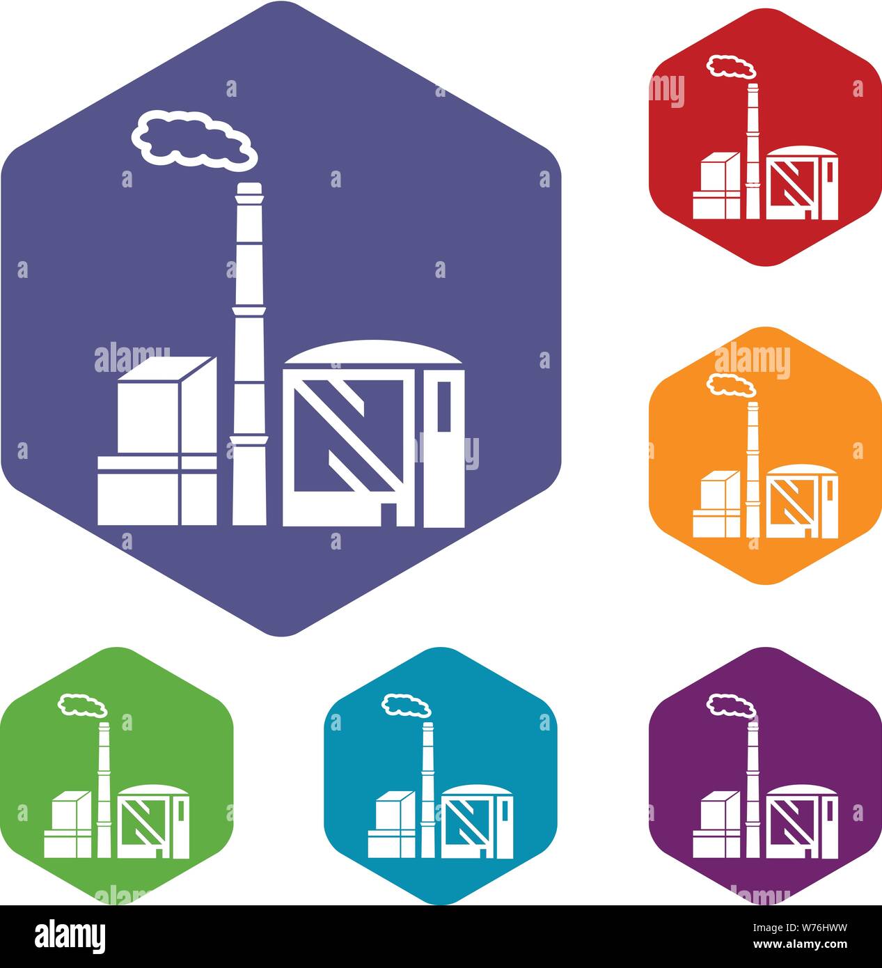 Chimney and building of chemical plant icon Stock Vector Image & Art ...