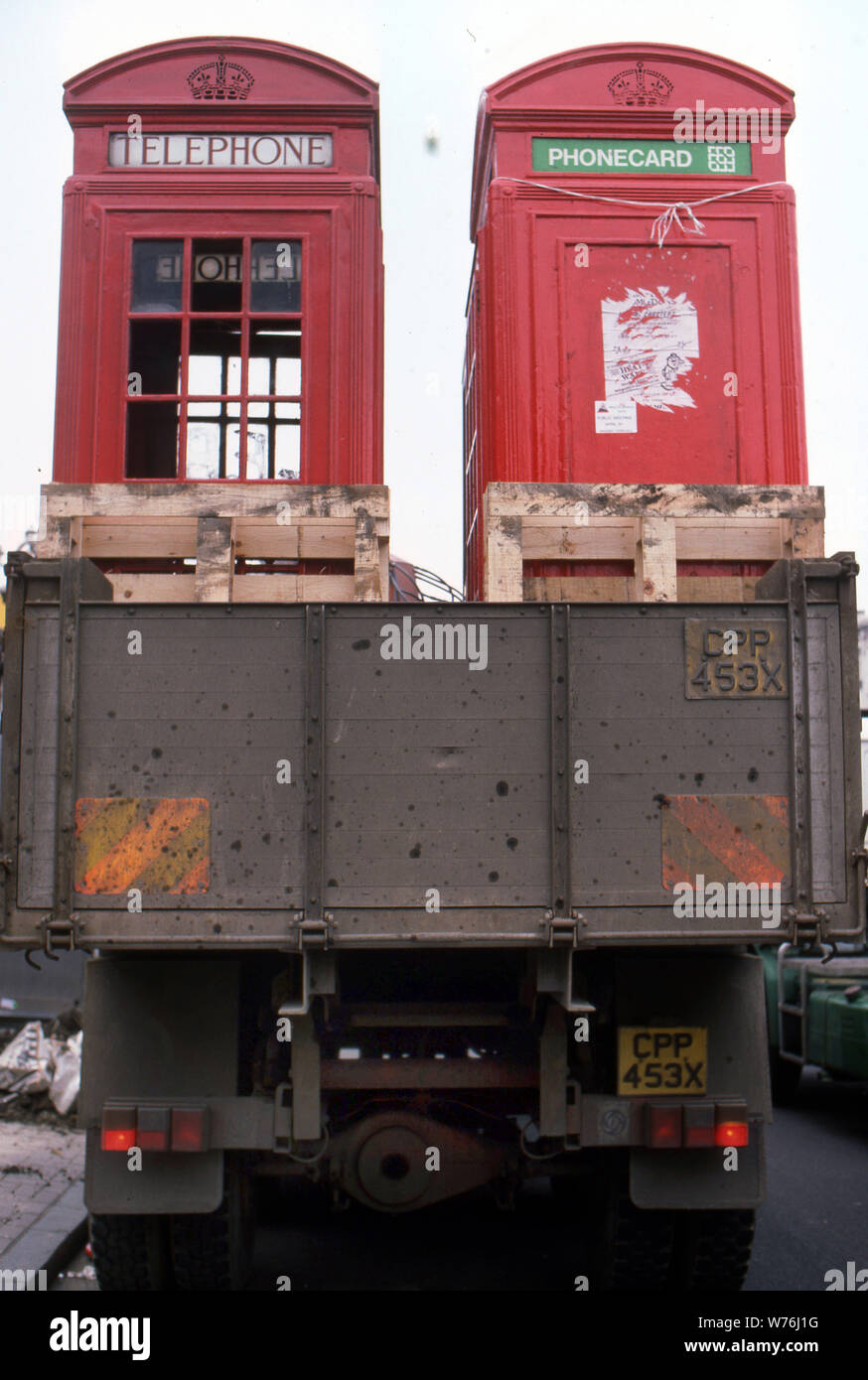 Classic British Red Telephone Boxes being removed Stock Photo - Alamy Classic British Red Telephone Boxes being removed Stock Photo - Alamy