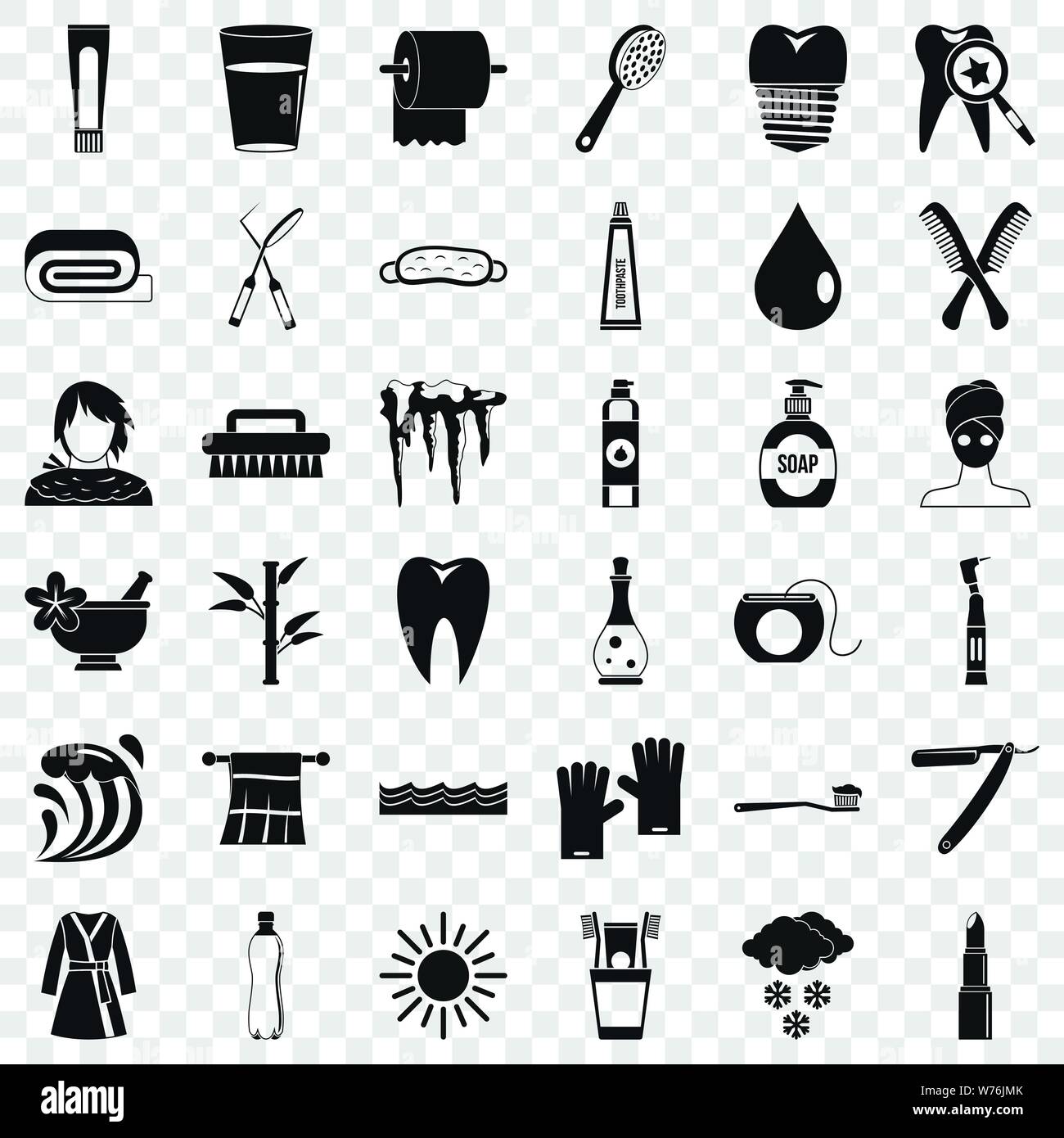 Tooth icons set, simple style Stock Vector Image & Art - Alamy