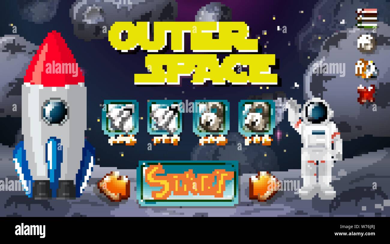 Outer space game background illustration Stock Vector Image & Art - Alamy