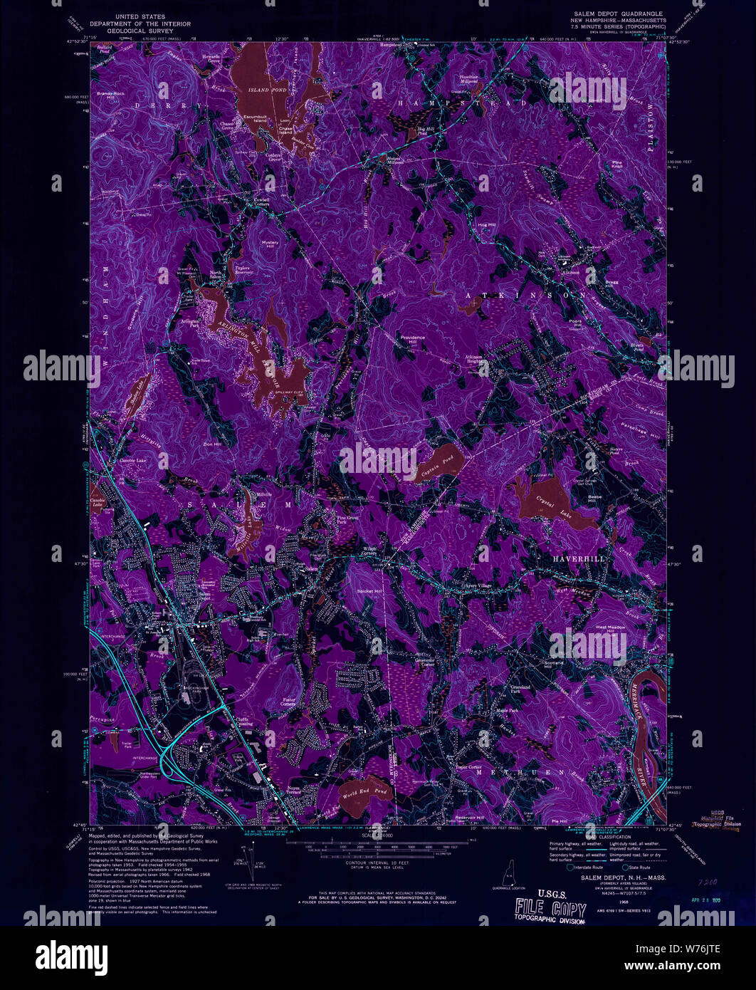 Salem new hampshire map hi-res stock photography and images - Alamy