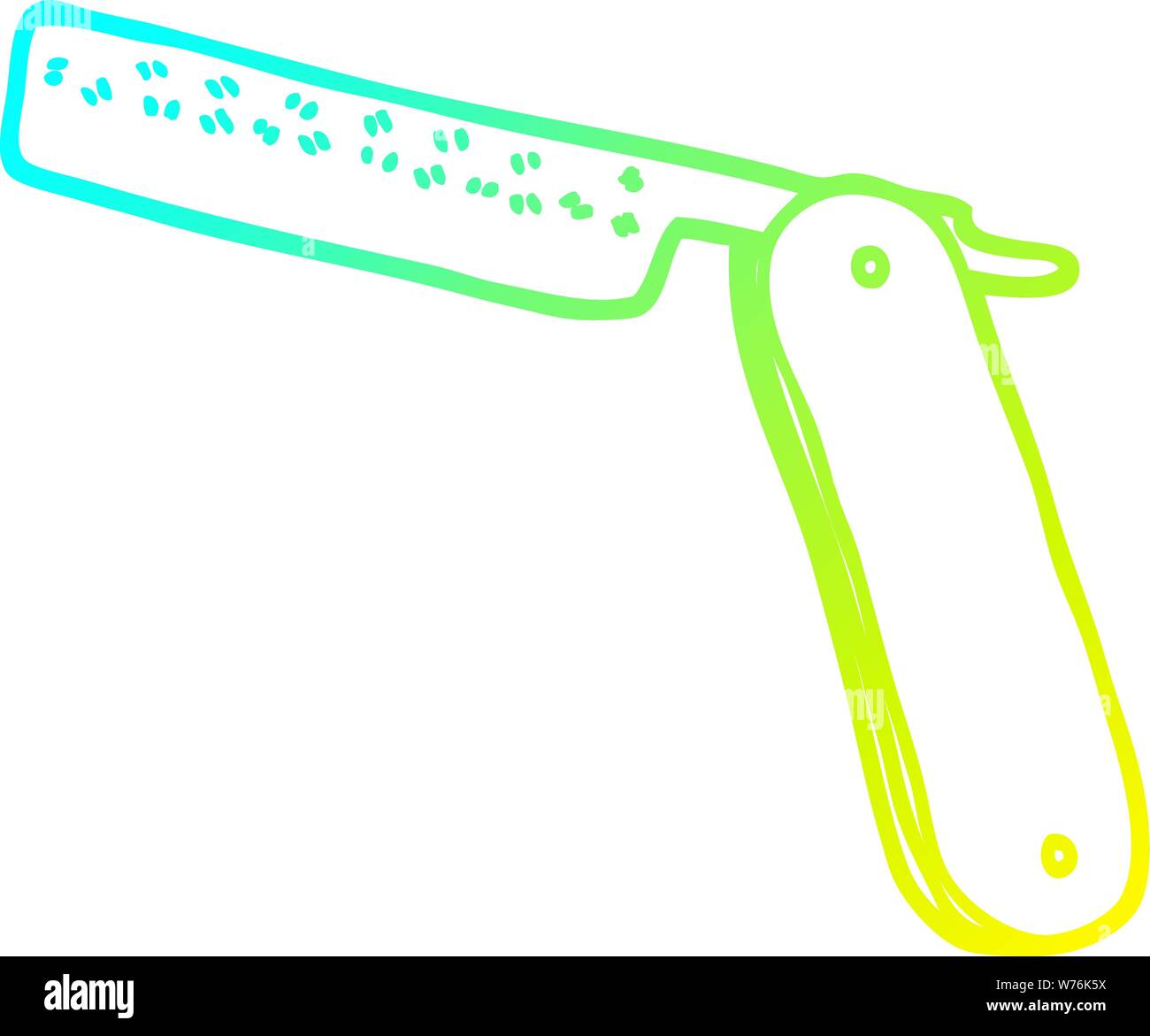 cold gradient line drawing of a cartoon cut throat razor Stock Vector ...