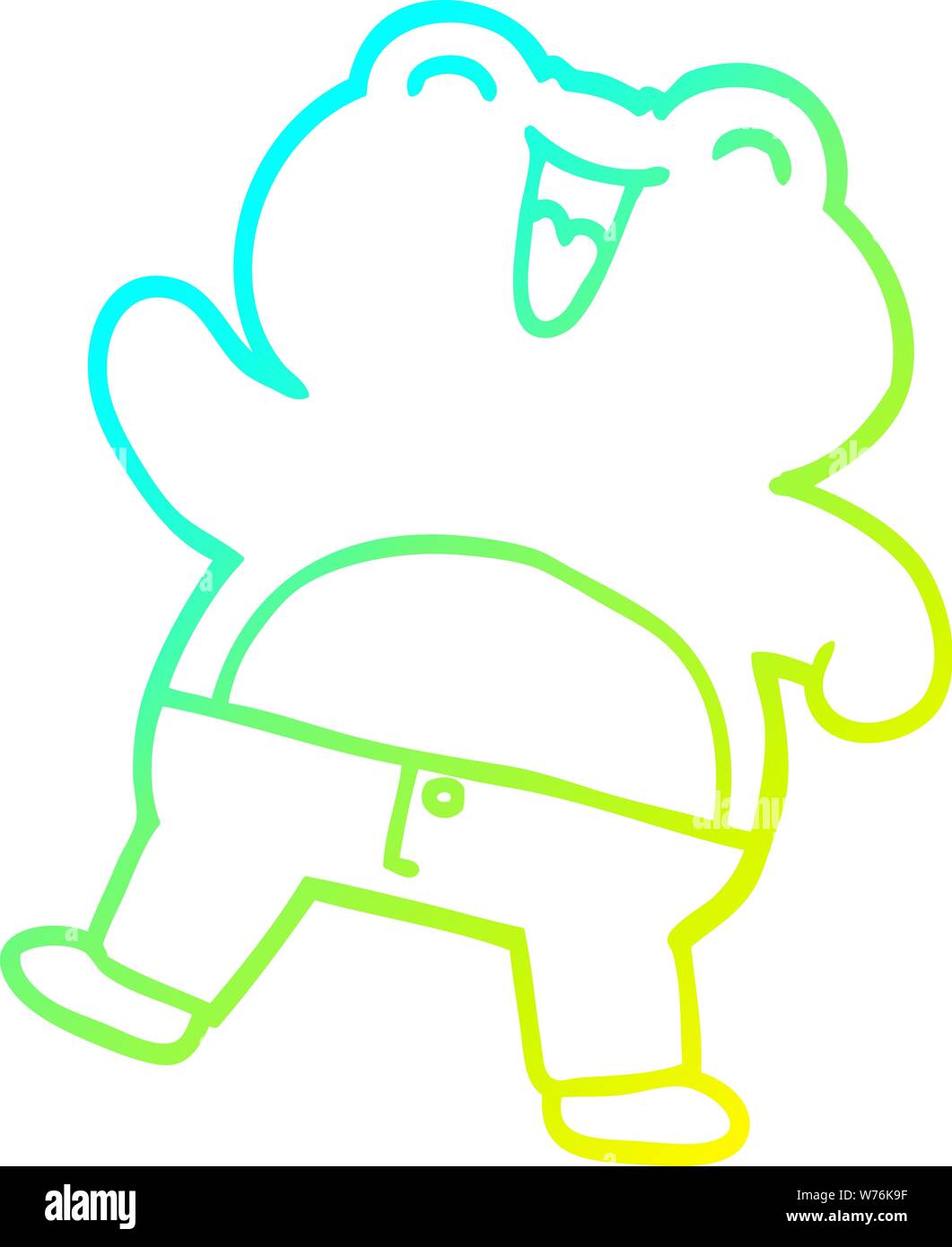 cold gradient line drawing of a cartoon frog Stock Vector Image & Art ...