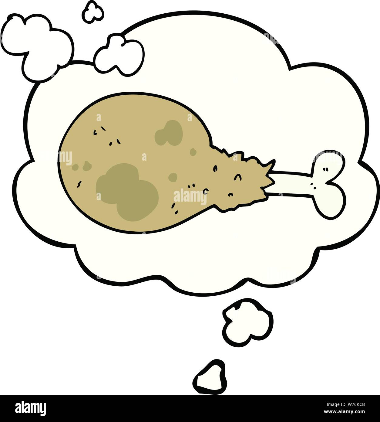 cartoon cooked chicken leg with thought bubble Stock Vector Image & Art ...