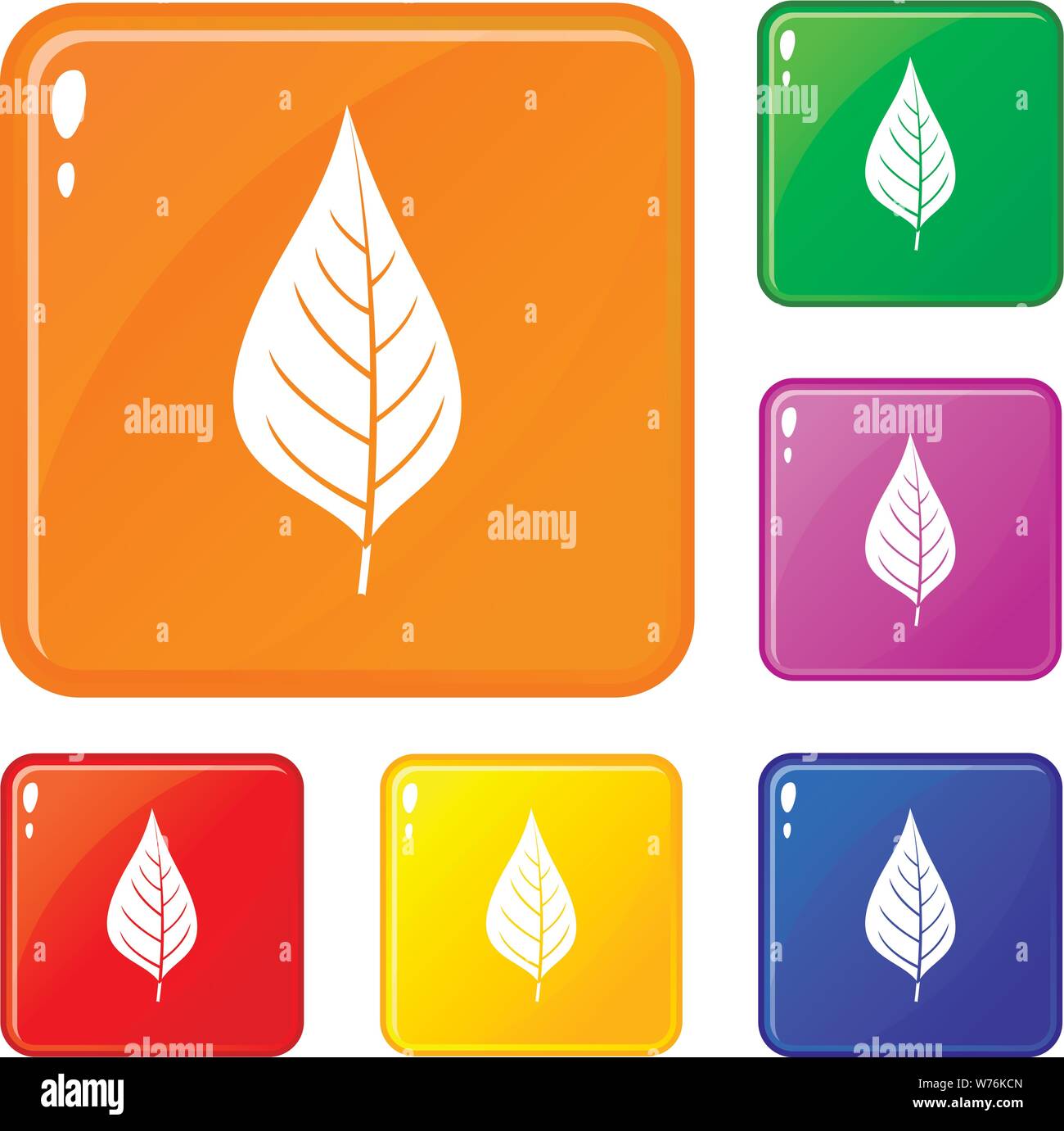 Apple tree leaf icons set vector color Stock Vector Image & Art - Alamy