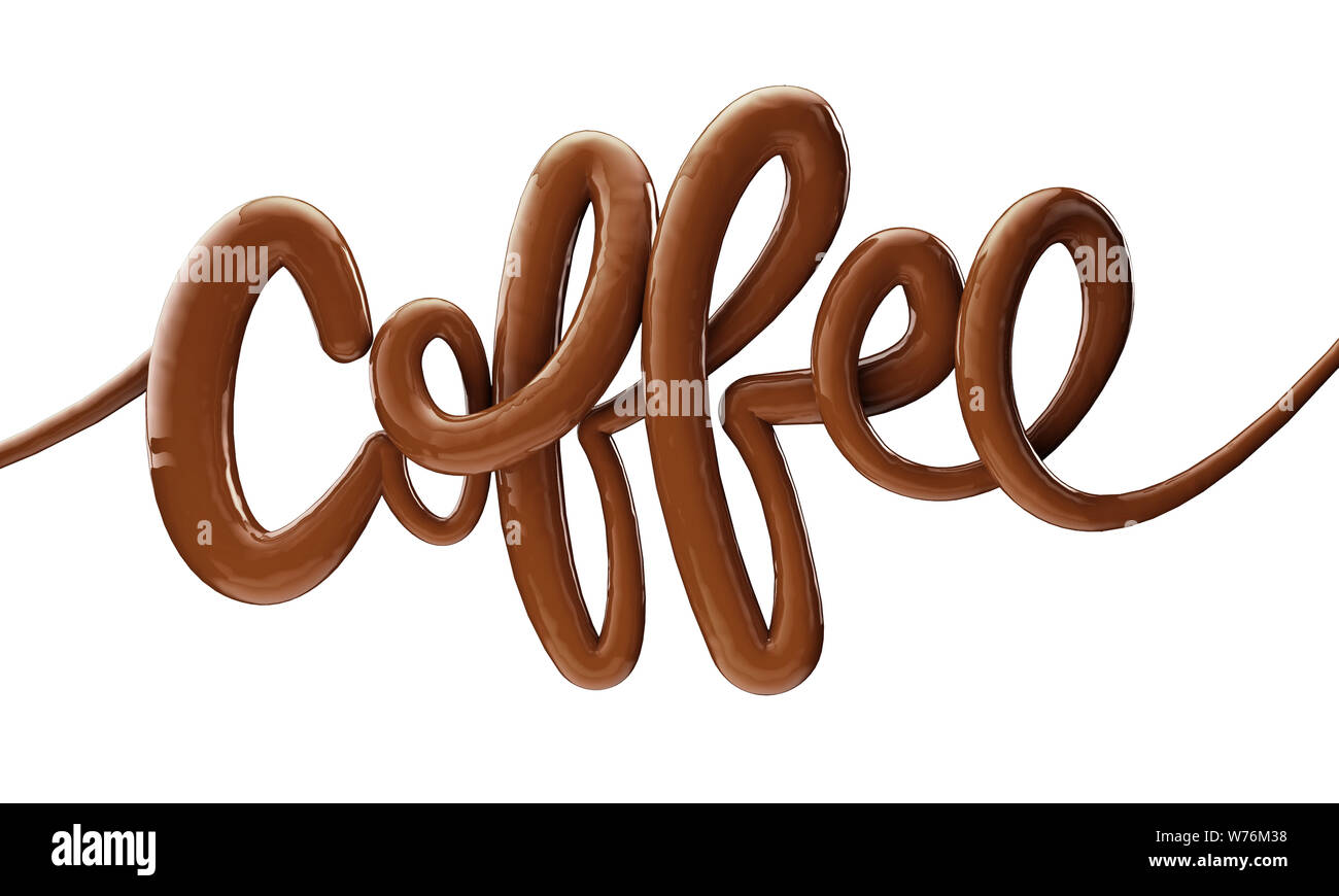 Coffee bright bubble script typography background 3D Render Stock Photo ...