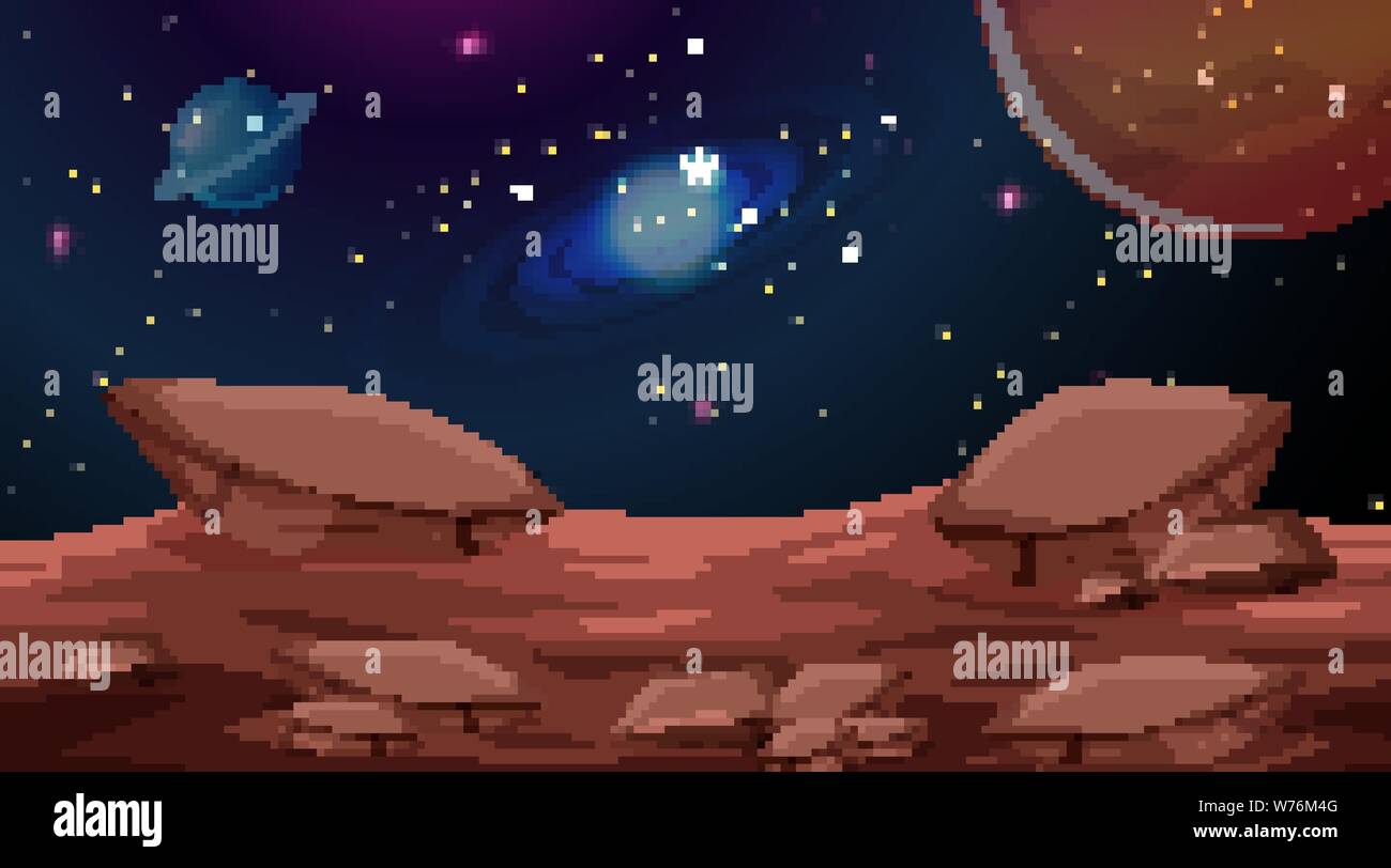 Deserted planet background scene illustration Stock Vector Image & Art ...