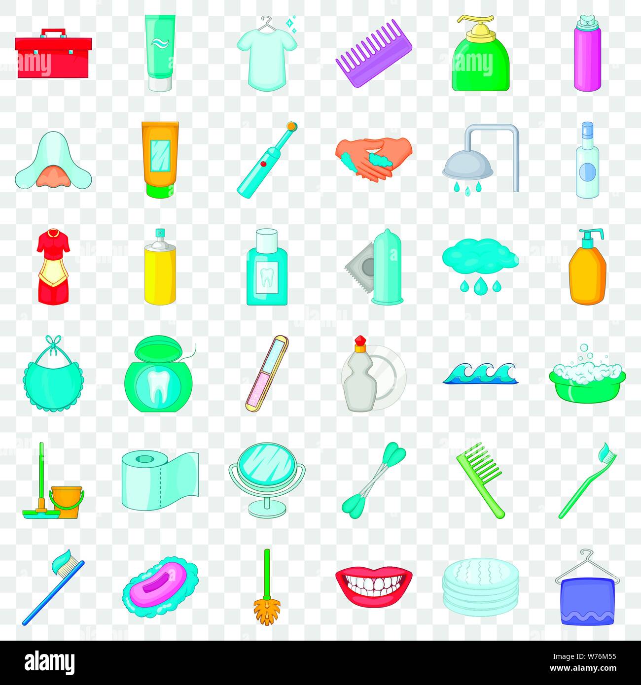Washing icons set, cartoon style Stock Vector Image & Art - Alamy